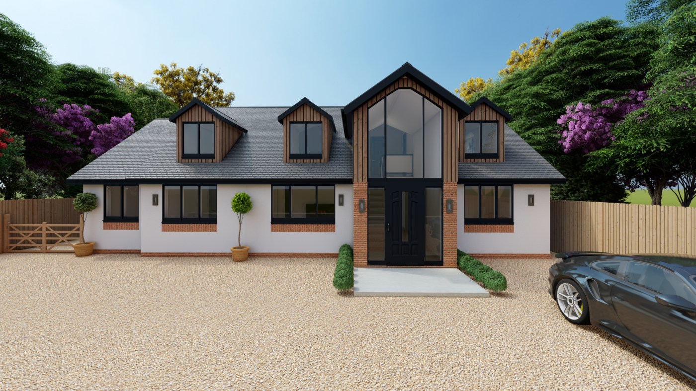 Front Elevation of Modernised Chalet! – CLA 3D Designs